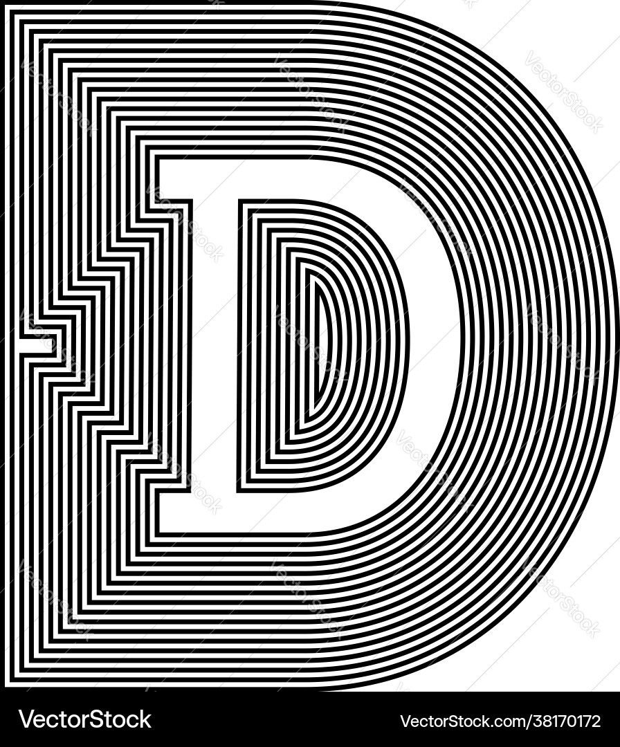 Letter d line logo icon design Royalty Free Vector Image