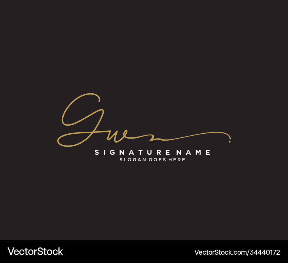 Letter gw signature logo template Royalty Free Vector Image