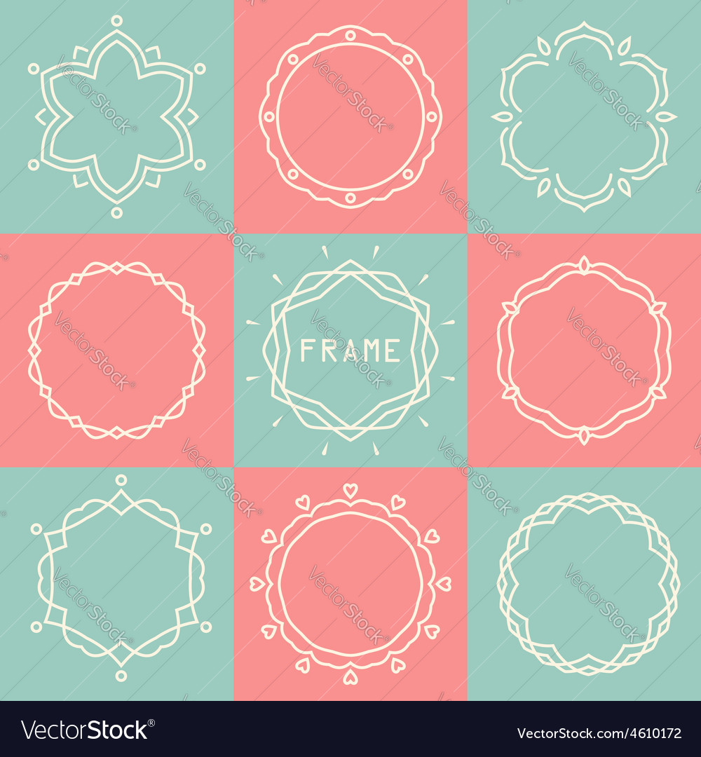 Line frames set Royalty Free Vector Image - VectorStock