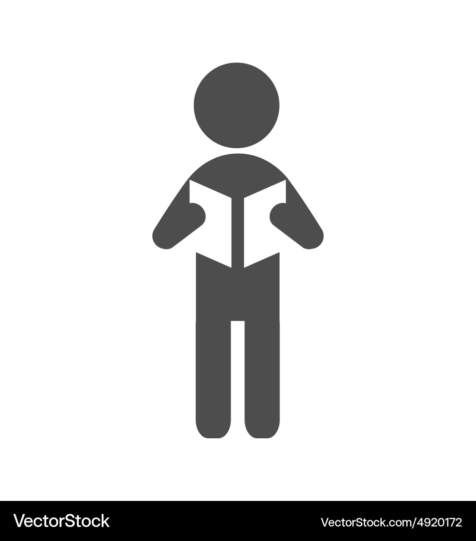 Read book man flat icon pictogram isolated on Vector Image