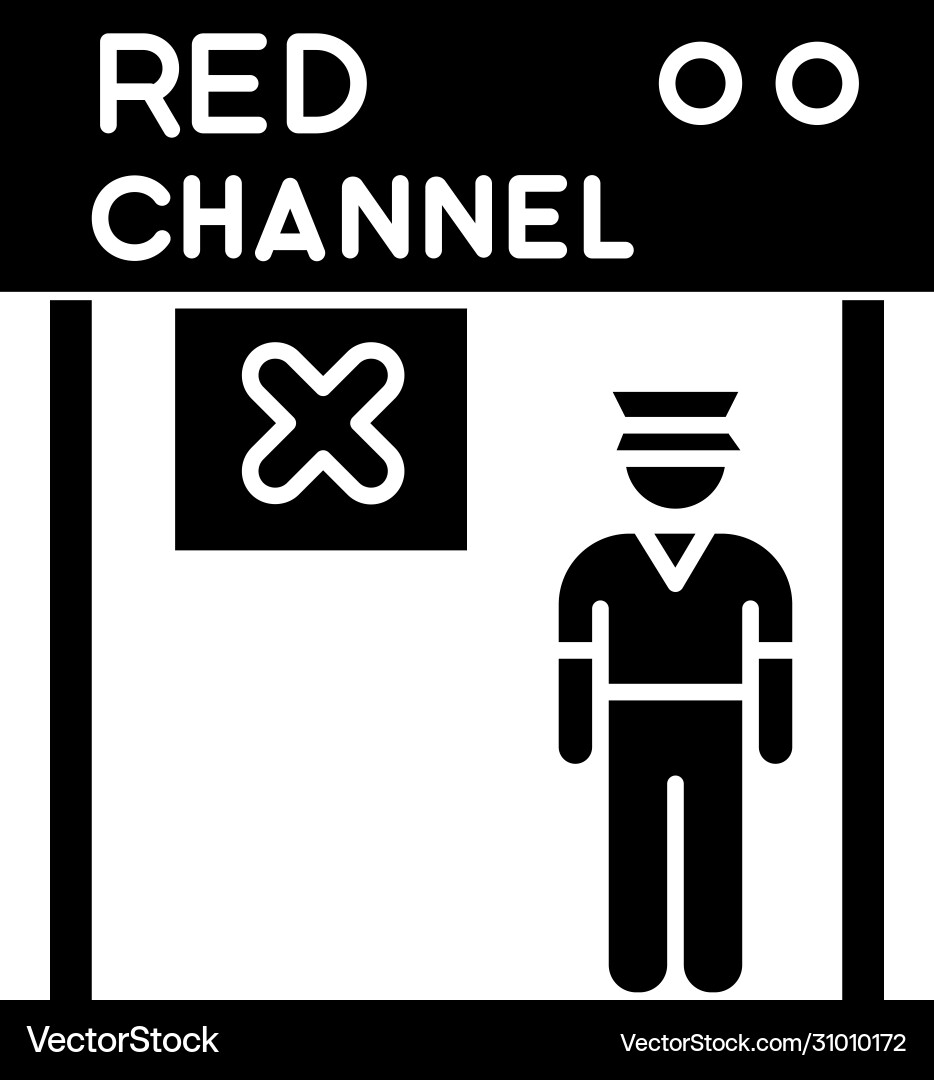 Red channel flat design long shadow glyph icon Vector Image