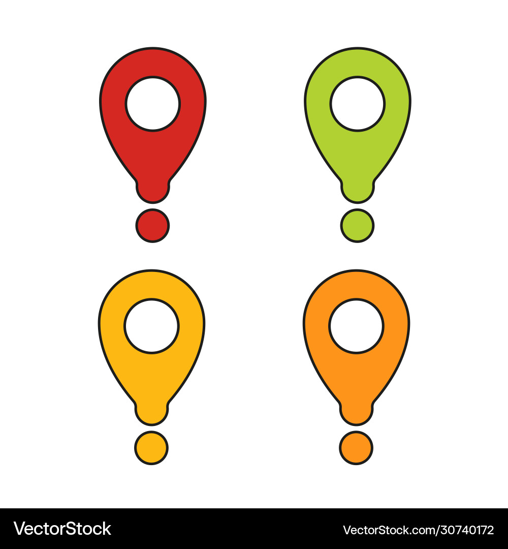 Set location marker icon map pin icon Royalty Free Vector