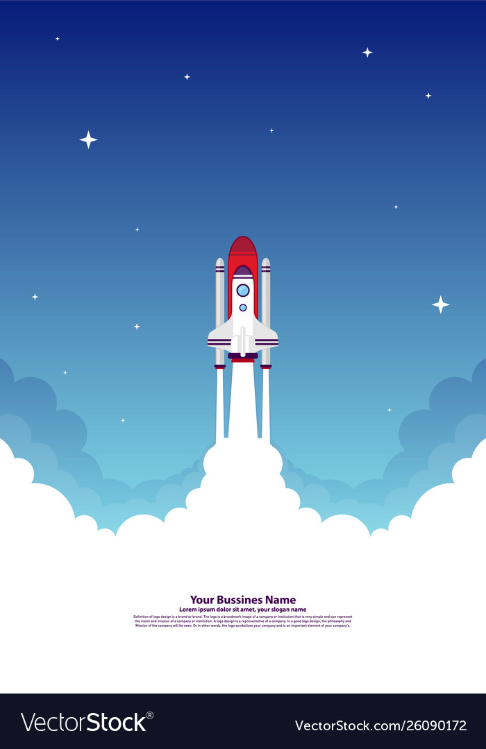 Start up simple rocket web design responsive web Vector Image