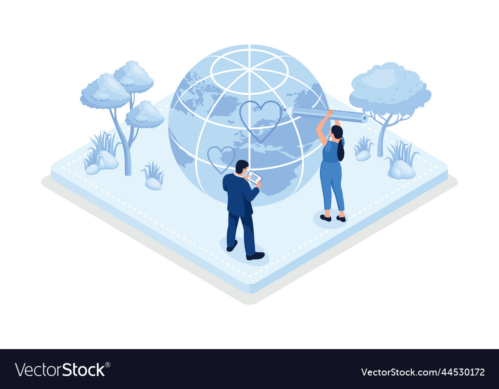 Sustainability people trying to save planet earth Vector Image Sustainability people trying to save planet earth Vector Image