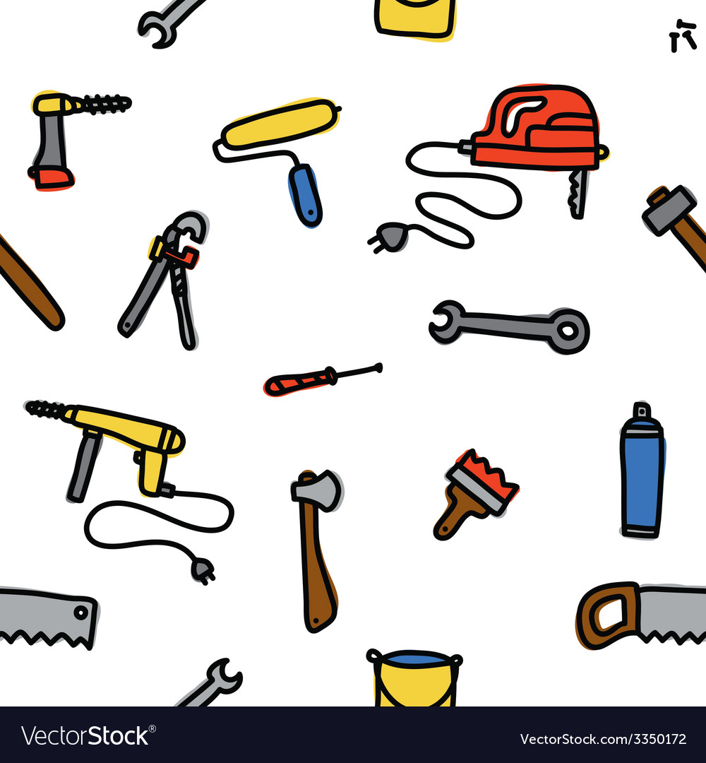 Tools seamless pattern Royalty Free Vector Image