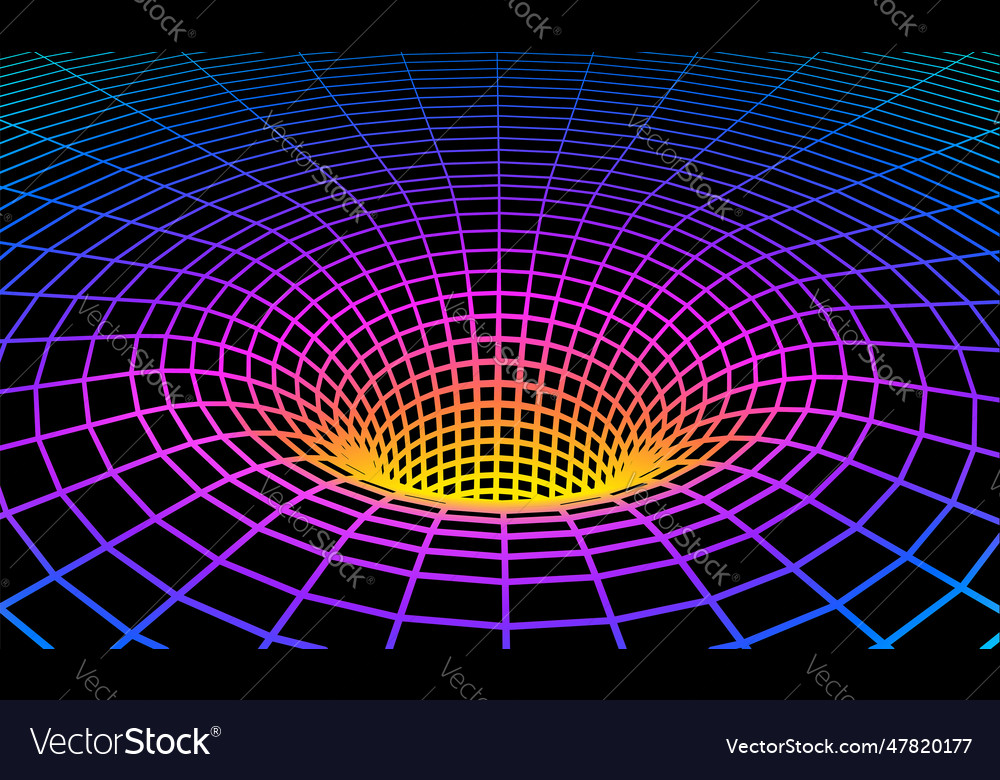 Black hole scheme with gravity grid as scientific Vector Image