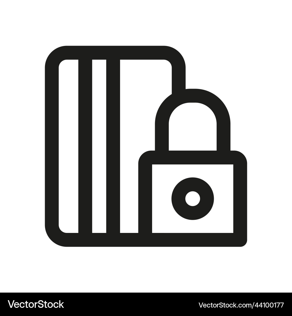 Block credit card linear icon denied bank Vector Image