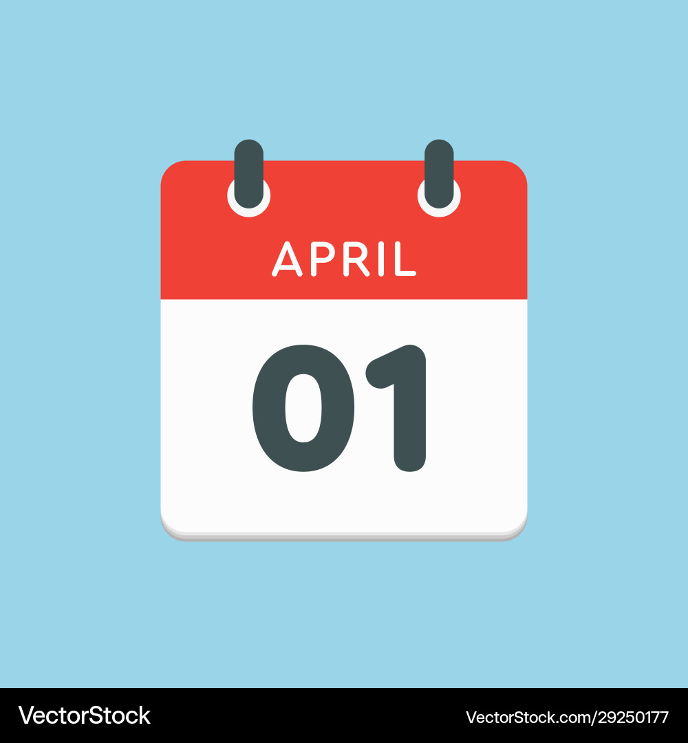 Calendar day 1 april days year Royalty Free Vector Image
