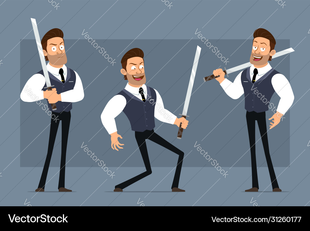 Cartoon strong muscular boy character set Vector Image