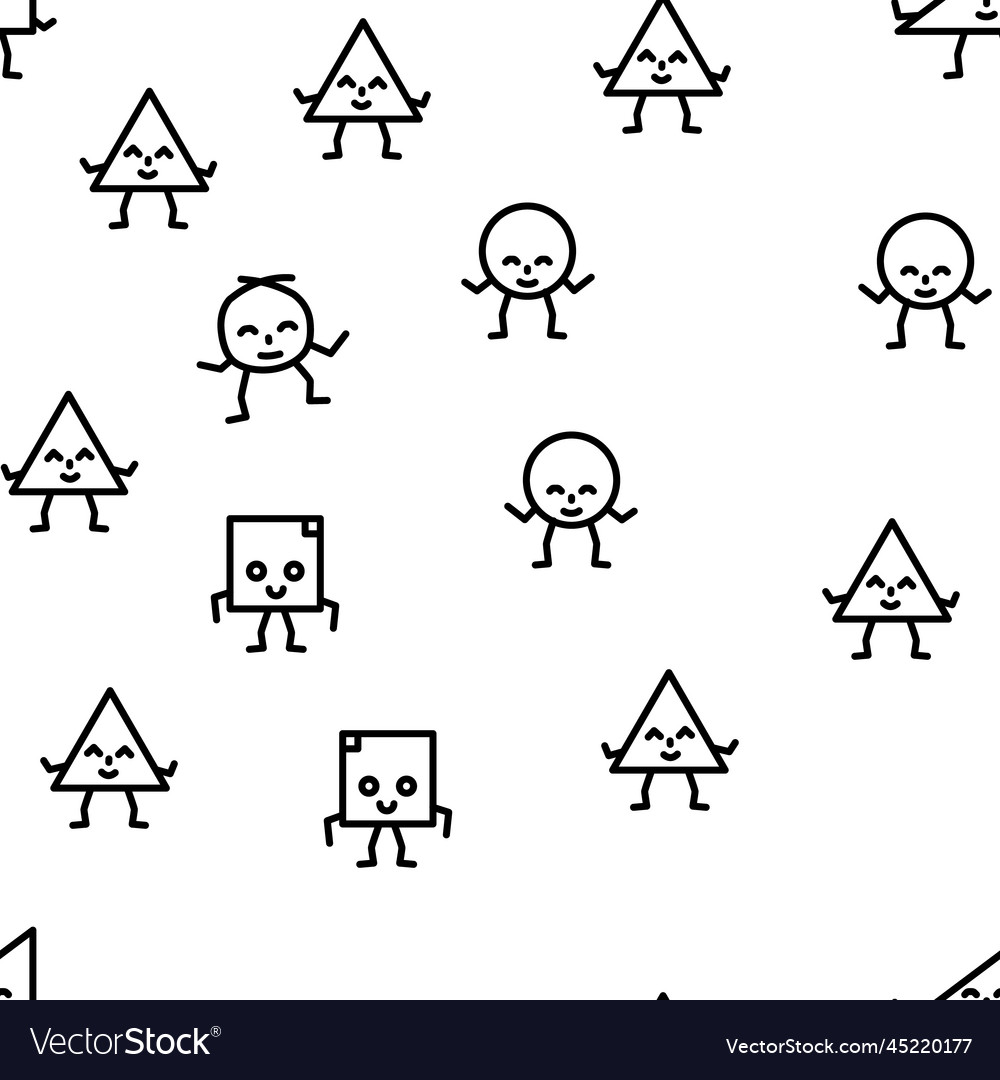 Geometric shape funny seamless pattern Royalty Free Vector