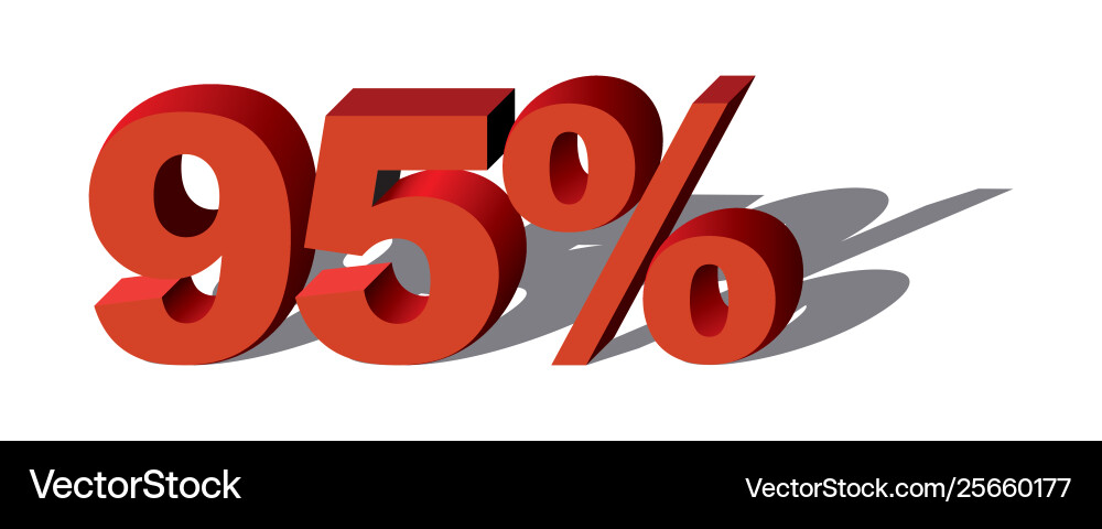 Graphic sale percent 95 Royalty Free Vector Image