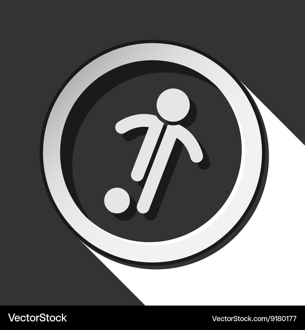 Icon - football soccer player with shadow Vector Image