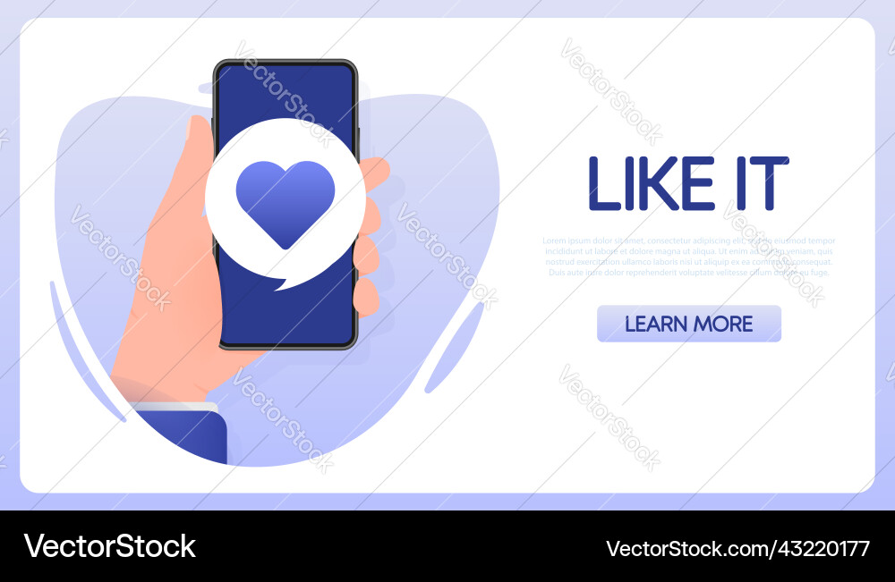 Like it smartphone hand social media icon Vector Image
