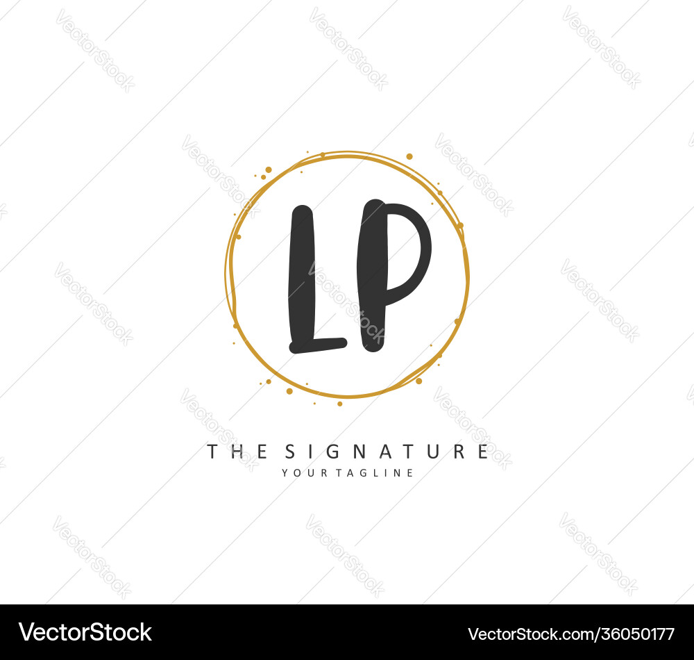 Lp initial letter handwriting and signature logo Vector Image