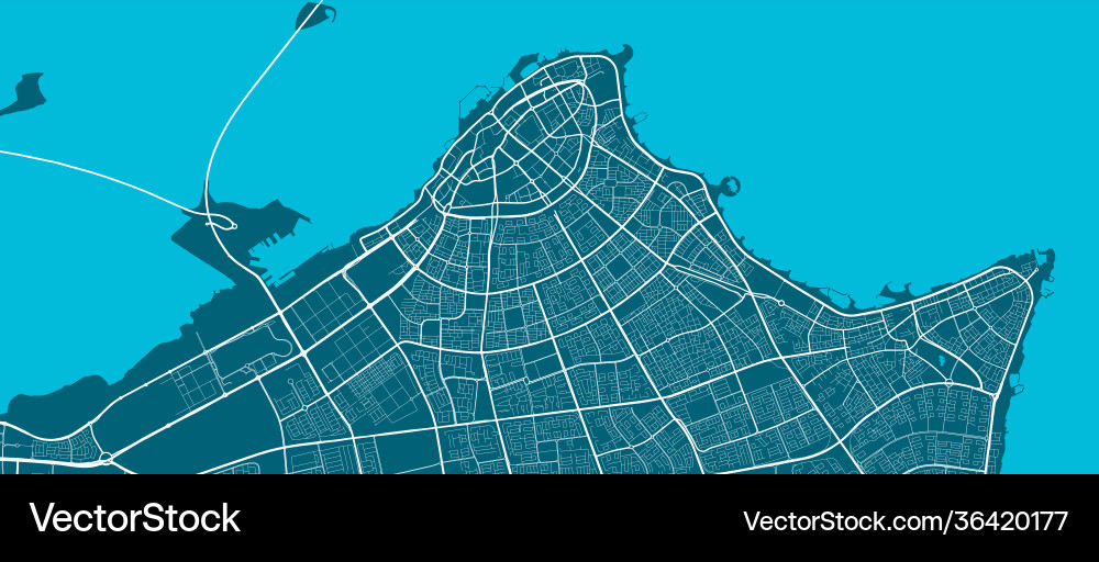 Map kuwait el kuwait state el kuwait street Vector Image