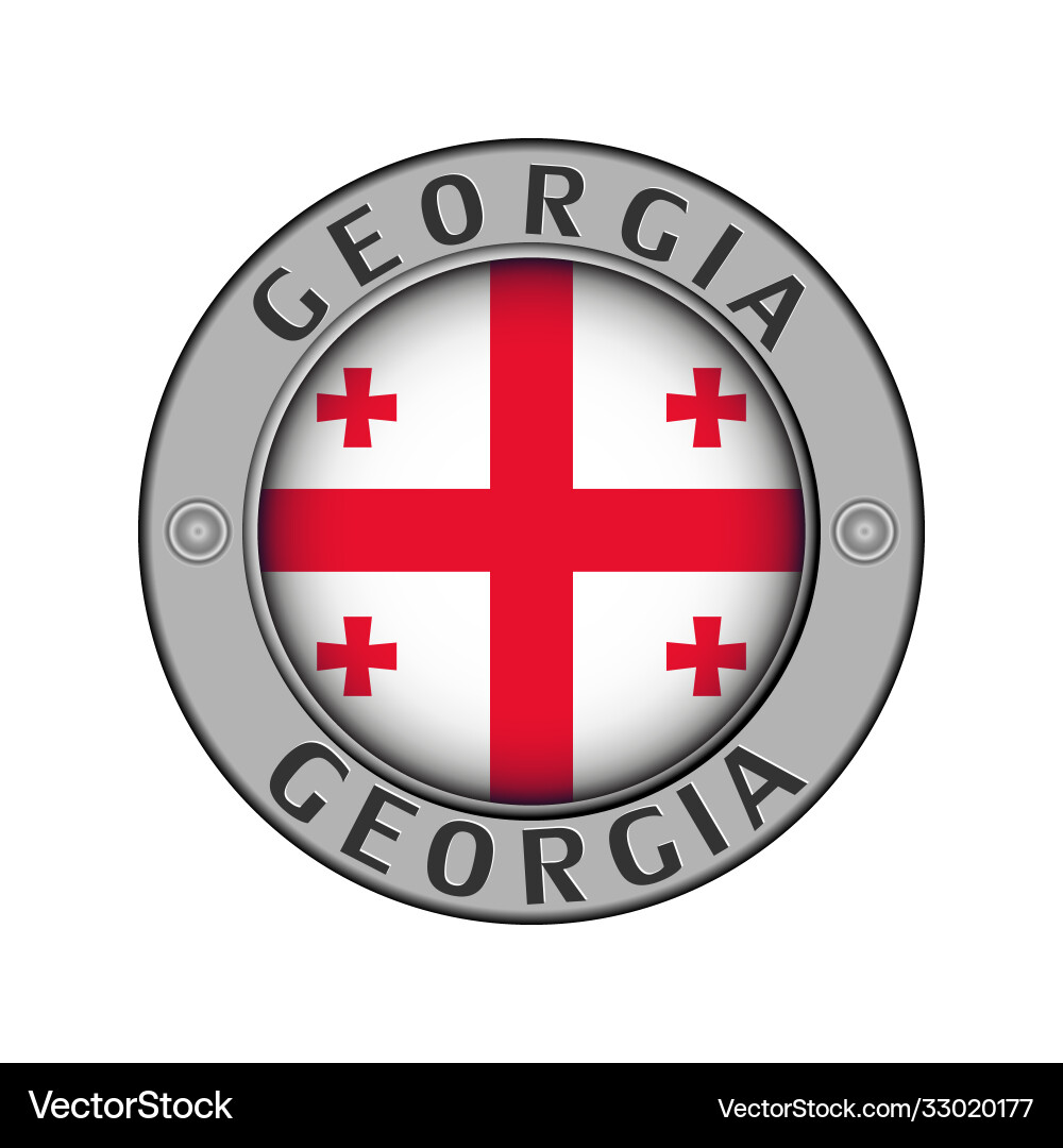 Medallion with name country georgia Royalty Free Vector