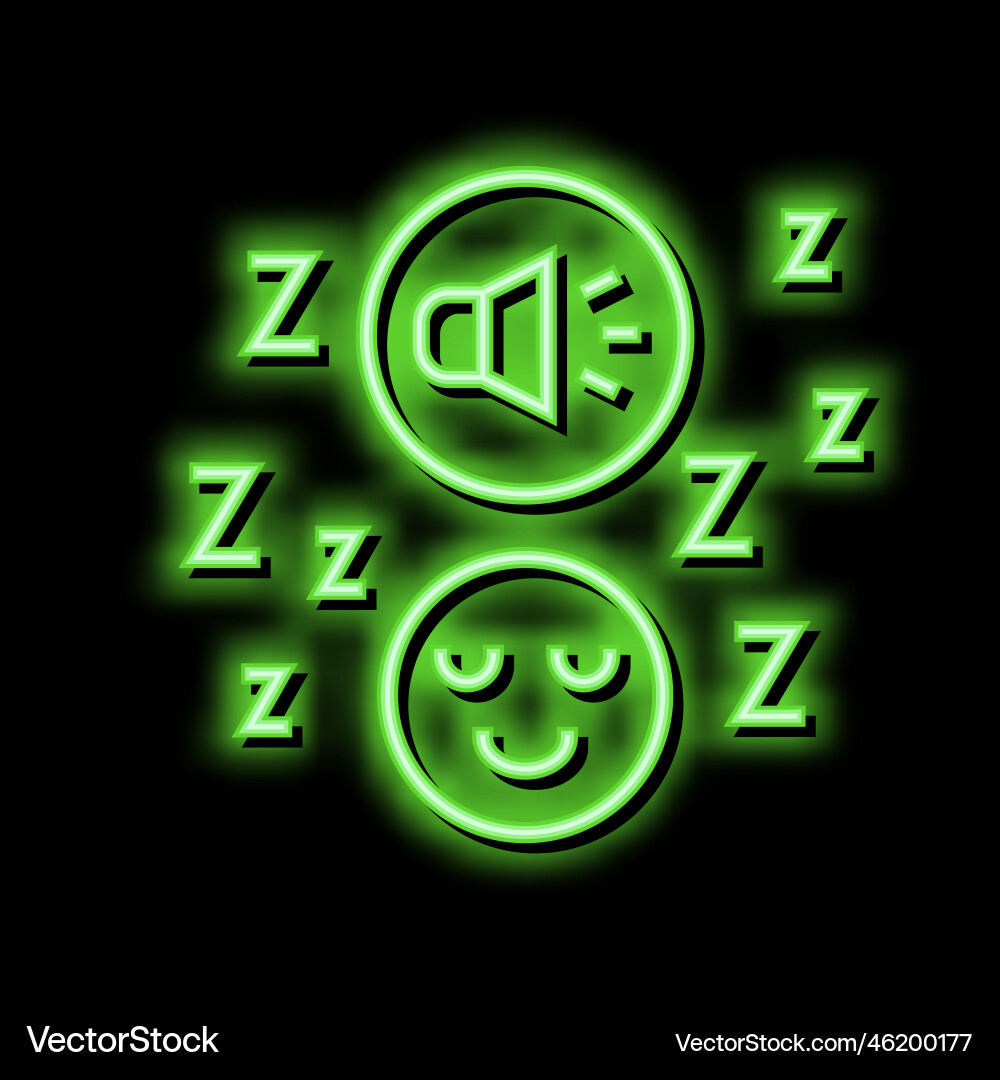 Music for sleep neon glow icon Royalty Free Vector Image