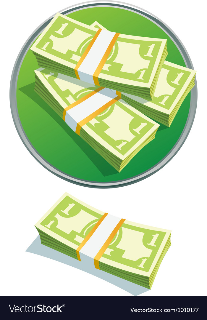 One dollar stack Royalty Free Vector Image - VectorStock
