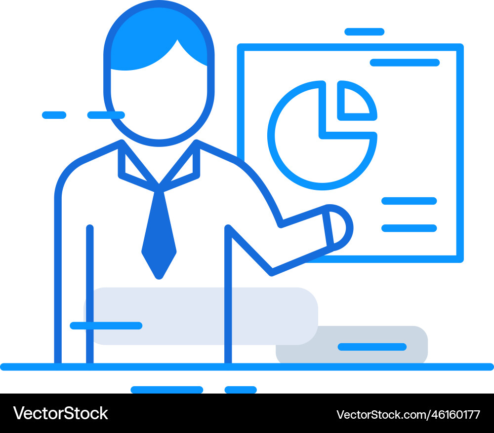 Presentation business people icon with blue Vector Image