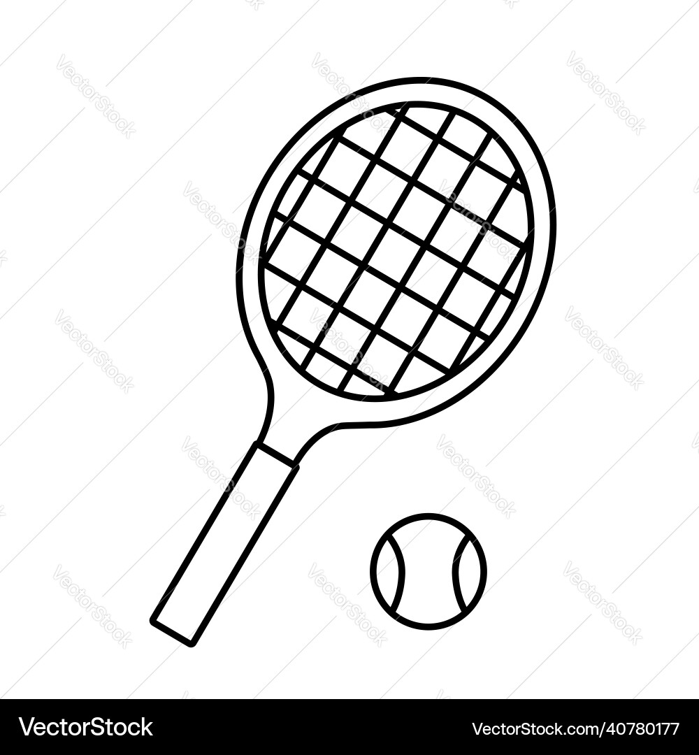 Racket tennis icon sport isolated Royalty Free Vector Image
