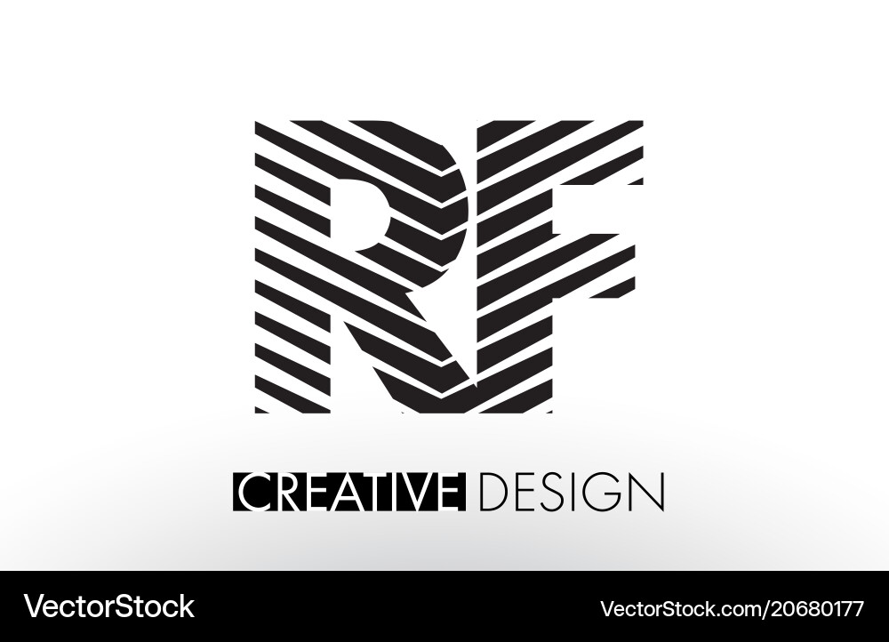 Rf r f lines letter design with creative elegant Vector Image