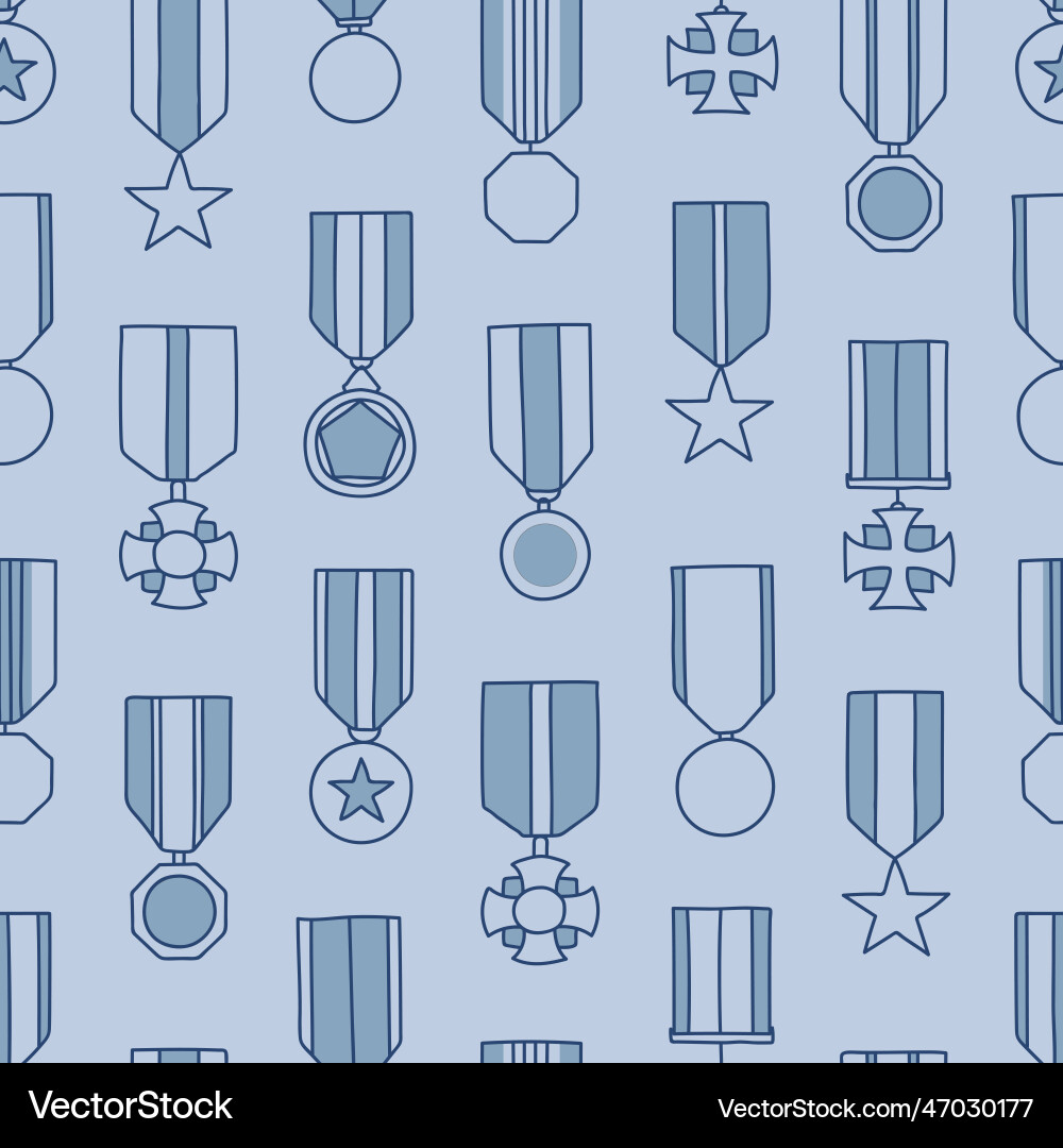 Seamless pattern of us military medals Royalty Free Vector