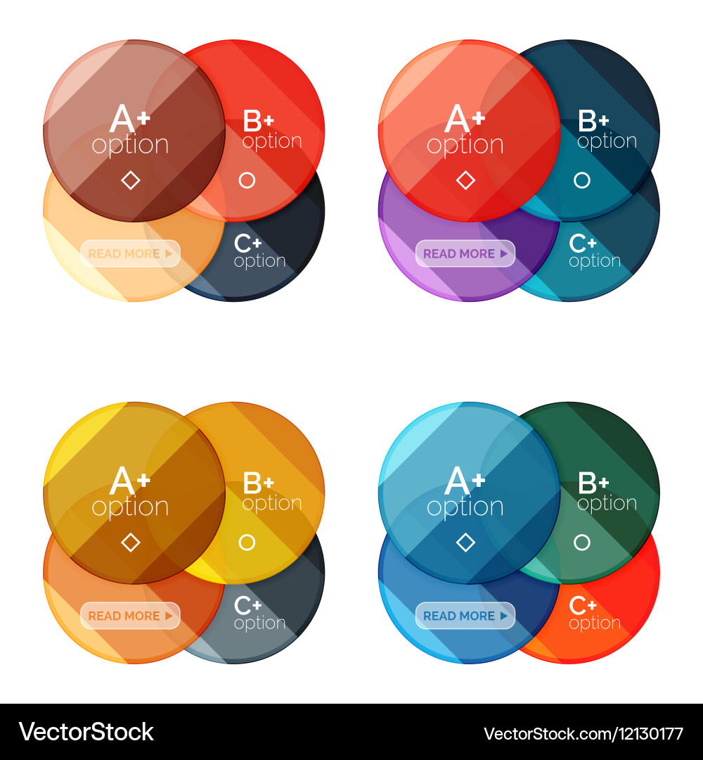 Set of round option diagram template for your data