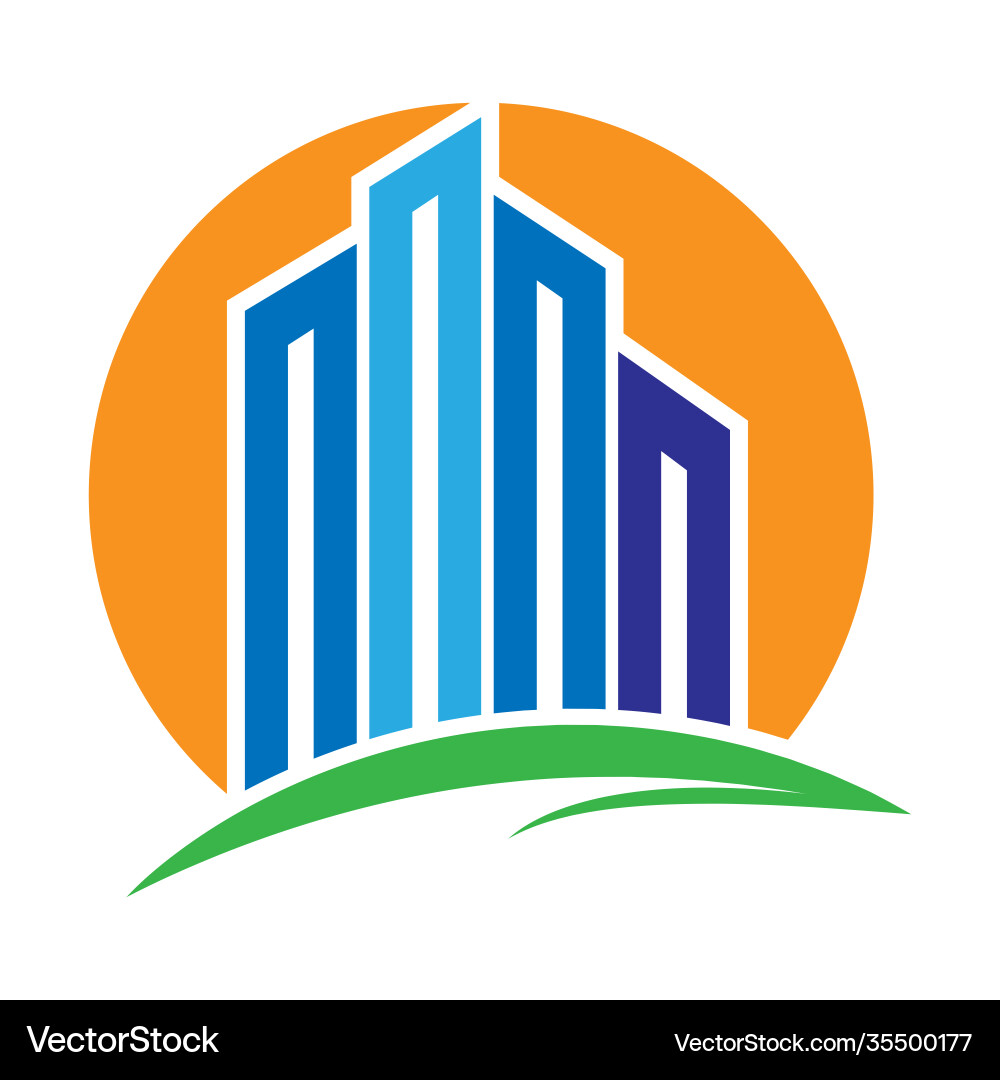 Template for city logo for logo sticker Royalty Free Vector