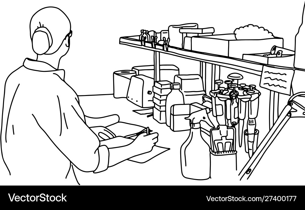 Young woman working in laboratory Royalty Free Vector Image