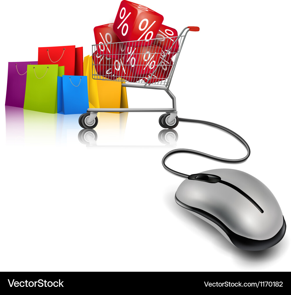 Background with shopping color bags Royalty Free Vector