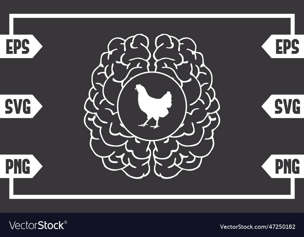 Brain - hen Royalty Free Vector Image - VectorStock
