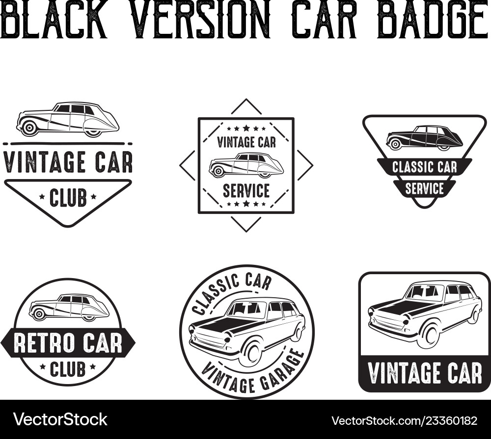 Car badge and logo good for print Royalty Free Vector Image