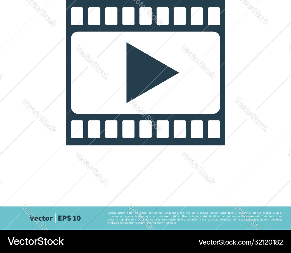 Cinema player icon logo template design eps 10 Vector Image