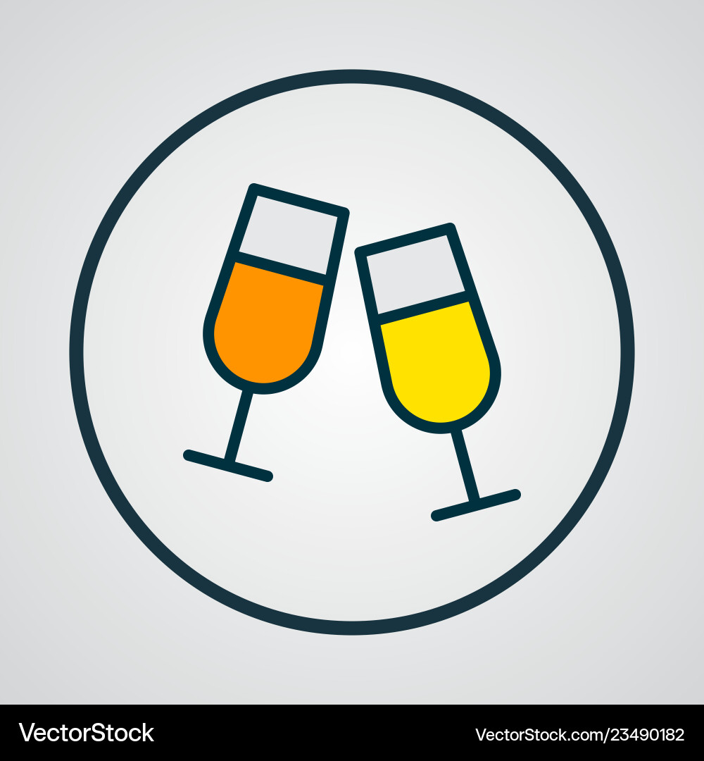 Clink glasses icon colored line symbol premium Vector Image