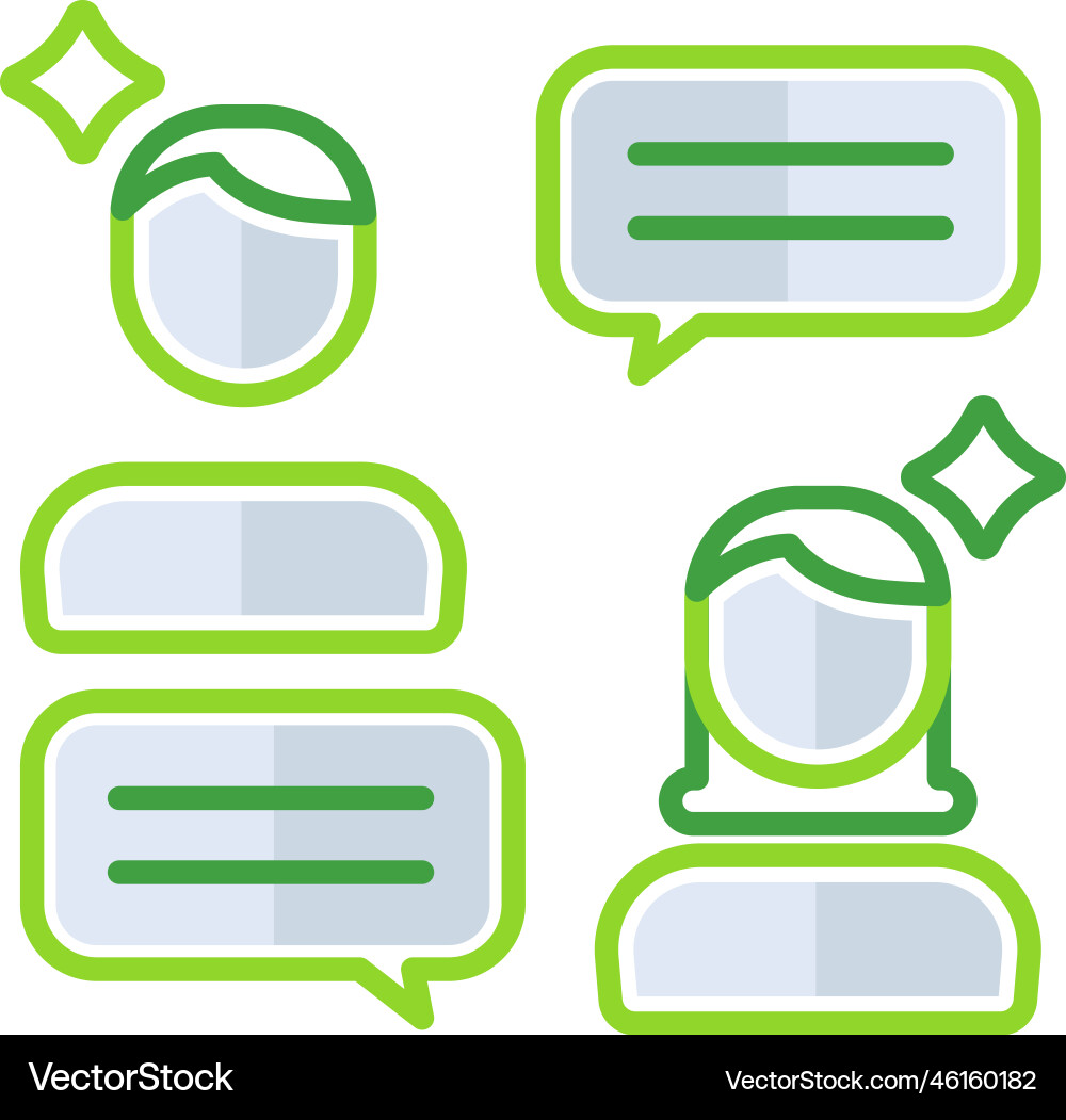 Communication business people icon with green Vector Image