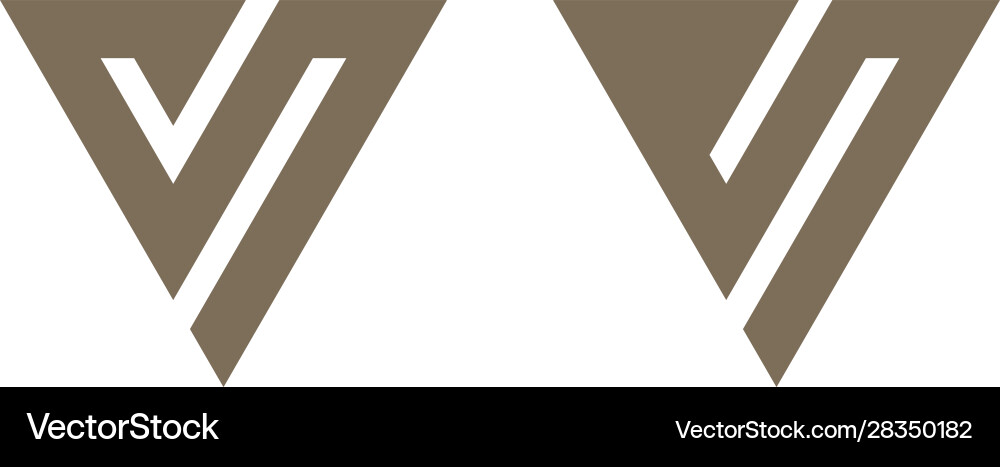 Delta icons letters v logo templates Royalty Free Vector