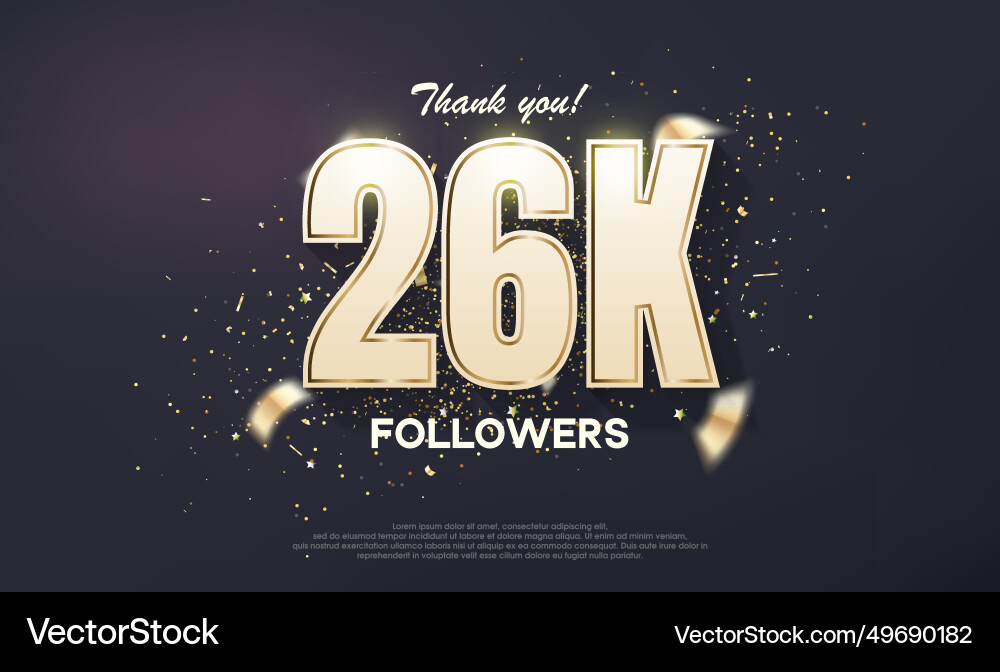 Followers design 26k achievement celebration Vector Image