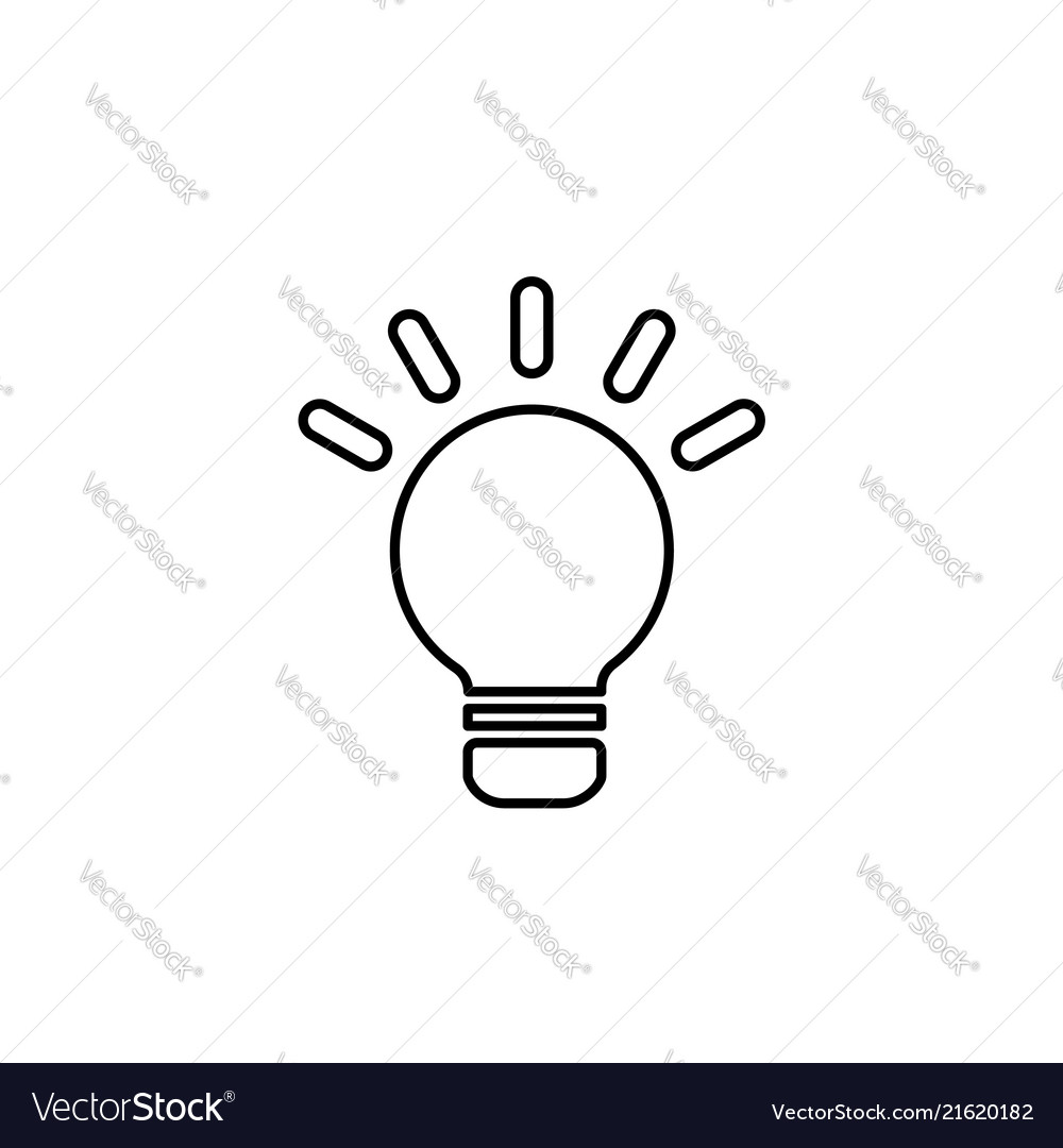 Lightbulb line icon design black on white Vector Image