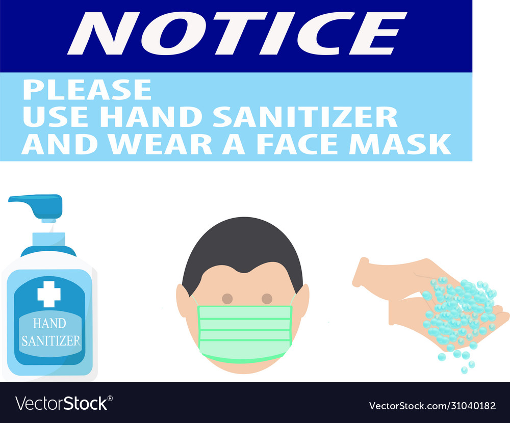 Notice for wash your hands and wear a mask Vector Image