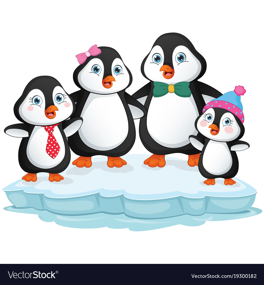 Of penguin family Royalty Free Vector Image - VectorStock