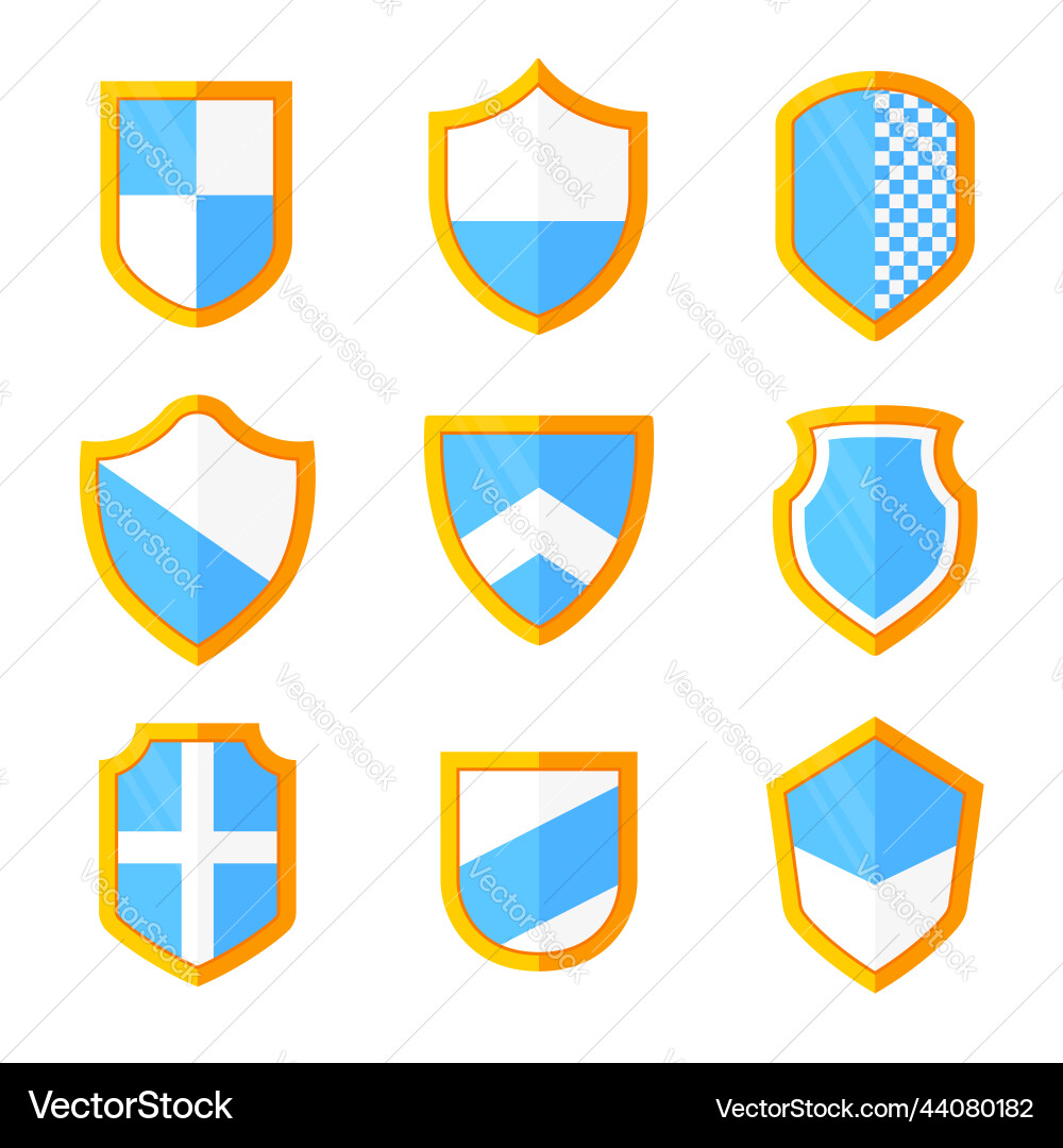 Set of shields various shapes - modern Royalty Free Vector