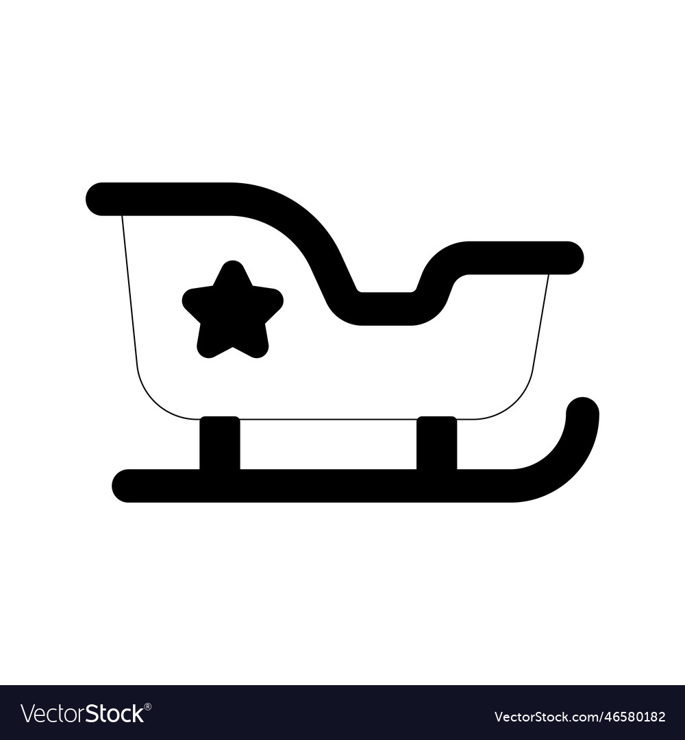 Sleigh solid icon style eps 1 Royalty Free Vector Image