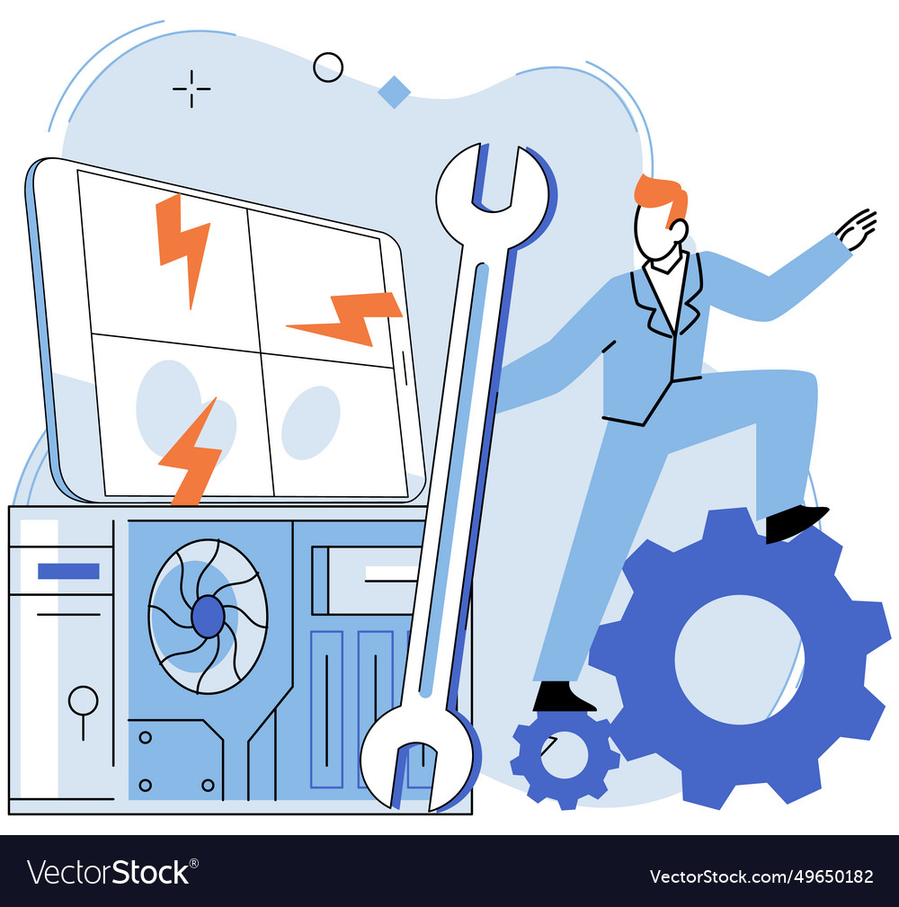 System administrator managers provide support Vector Image