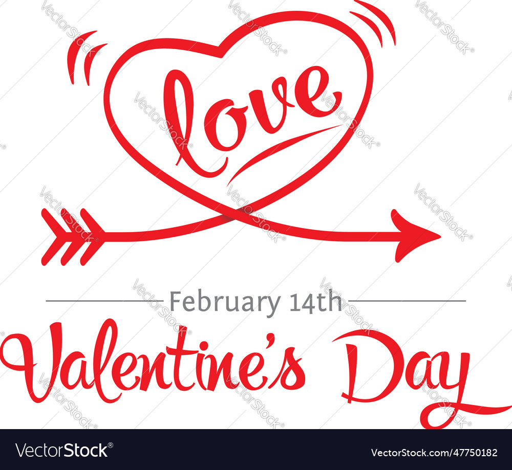 Valentines day - arrow and heart Royalty Free Vector Image