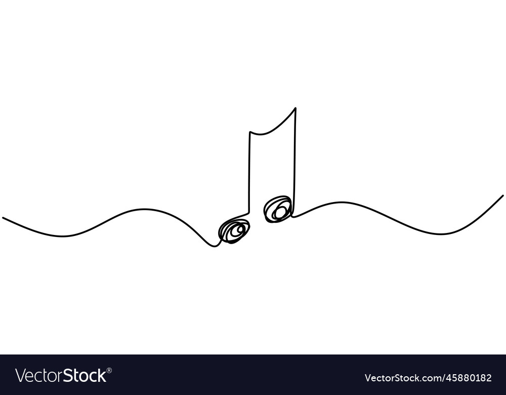 Whole note single one continuous line art Vector Image