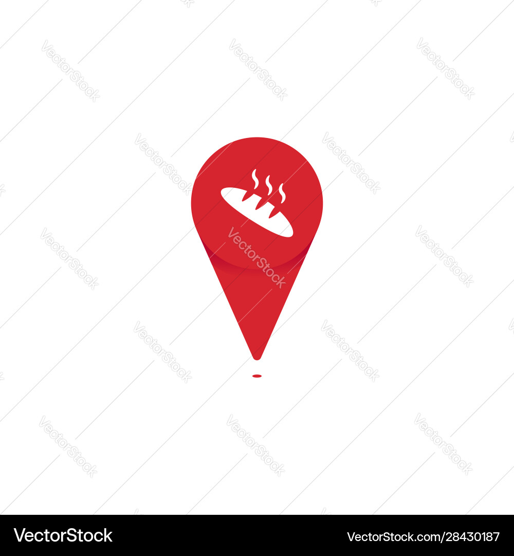 Bakery shop pin point icon logo for map location Vector Image