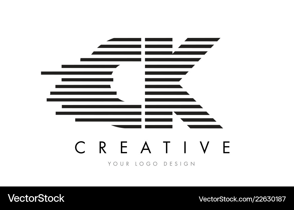 Ck c k zebra letter logo design with black Vector Image