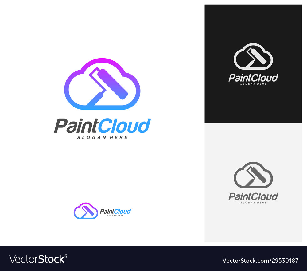 Cloud paint logo design creative Royalty Free Vector Image
