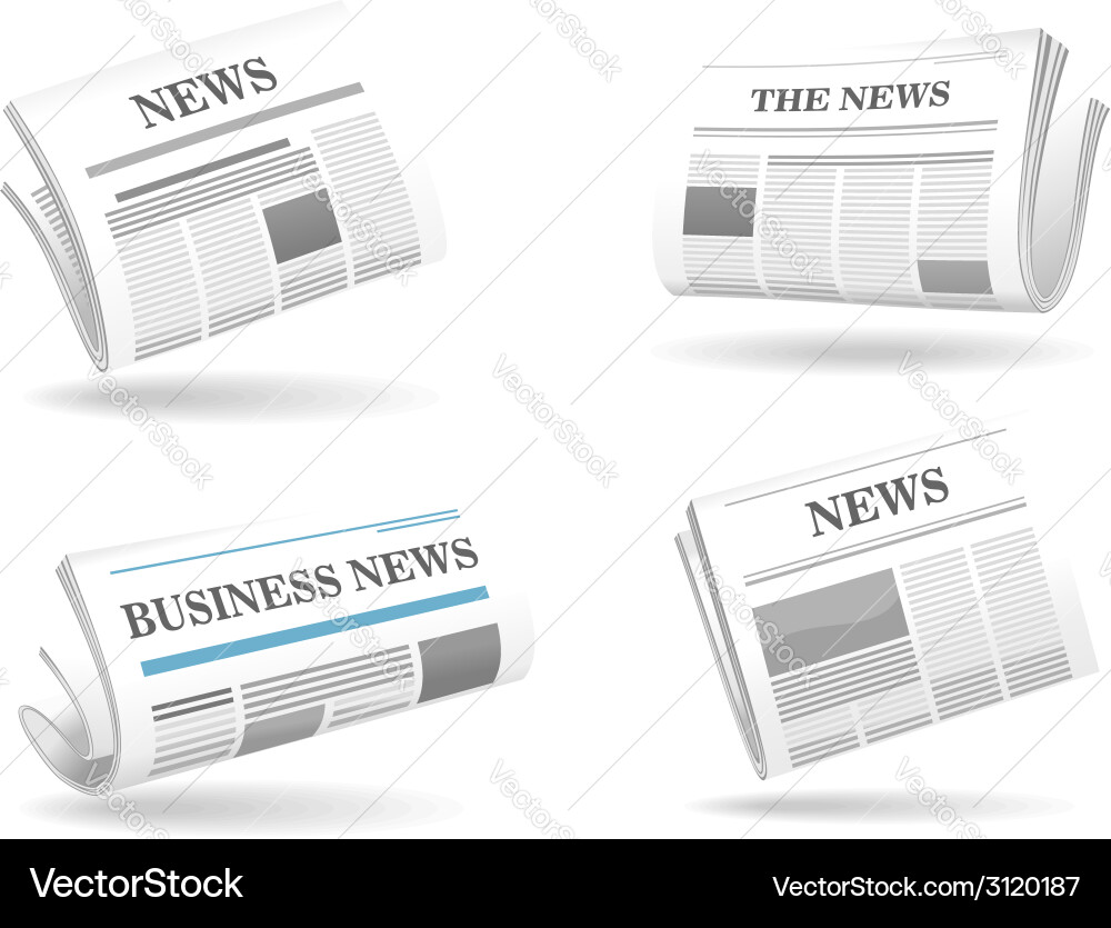 Folded newspaper icons Royalty Free Vector Image