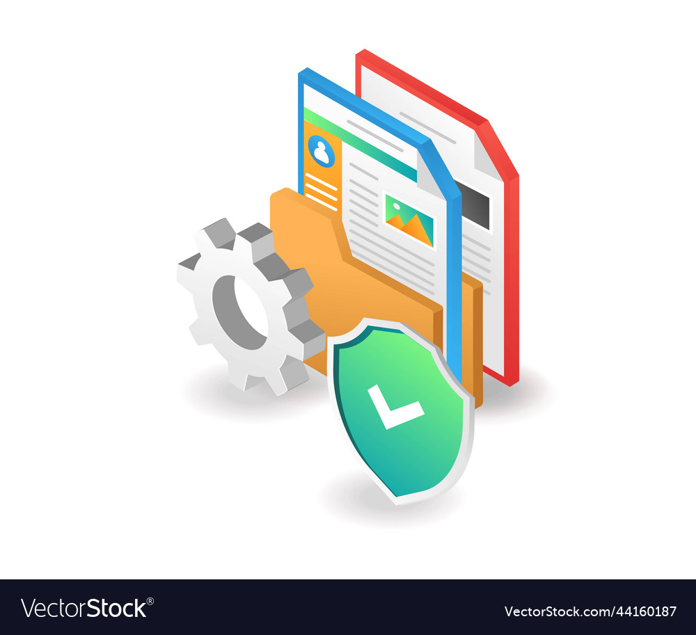 Folder data security Royalty Free Vector Image